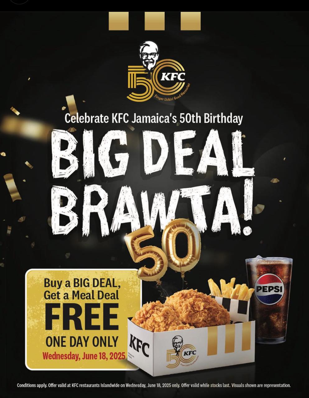 KFC Jamaica To Treat Customers to Free Meal On Anniversary Day! – ZIP103 FM